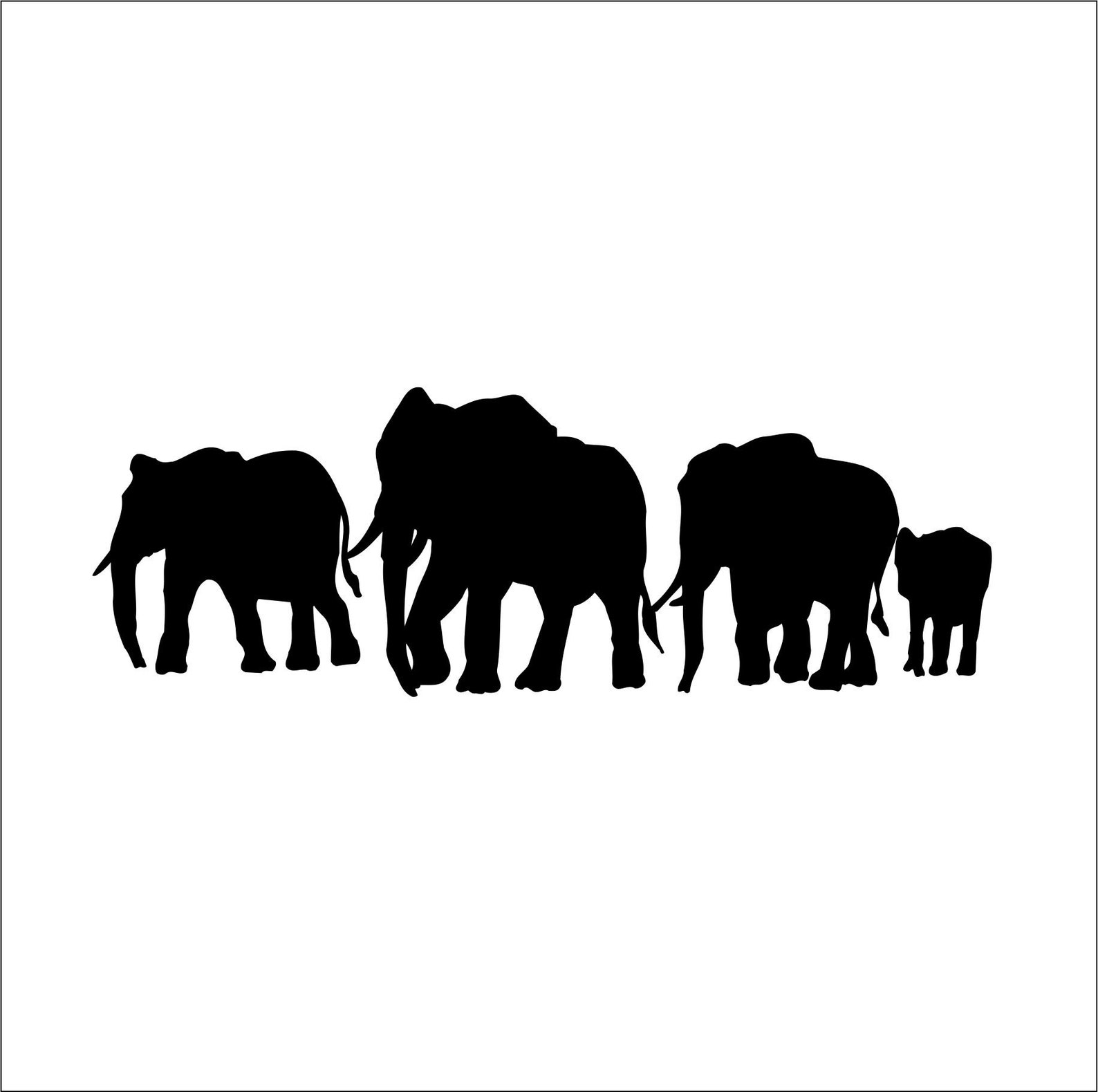 Elephant Family 4 Elephants Largest Land Mammals Zoo Safari Wild Life ...