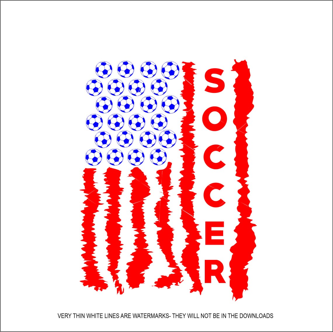 Soccer Ball Flag USA Red Flag Strips Balls Stars Futball Sport Game ...