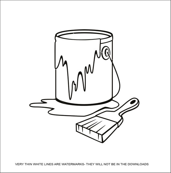 Paint Can Clipart Black And White
