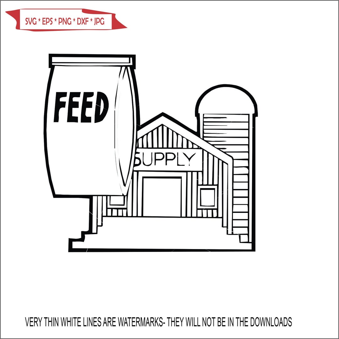 Farm Feed Supply Grain Barn Silo Burlap Pouch Sack Bag Livestock Farmer ...