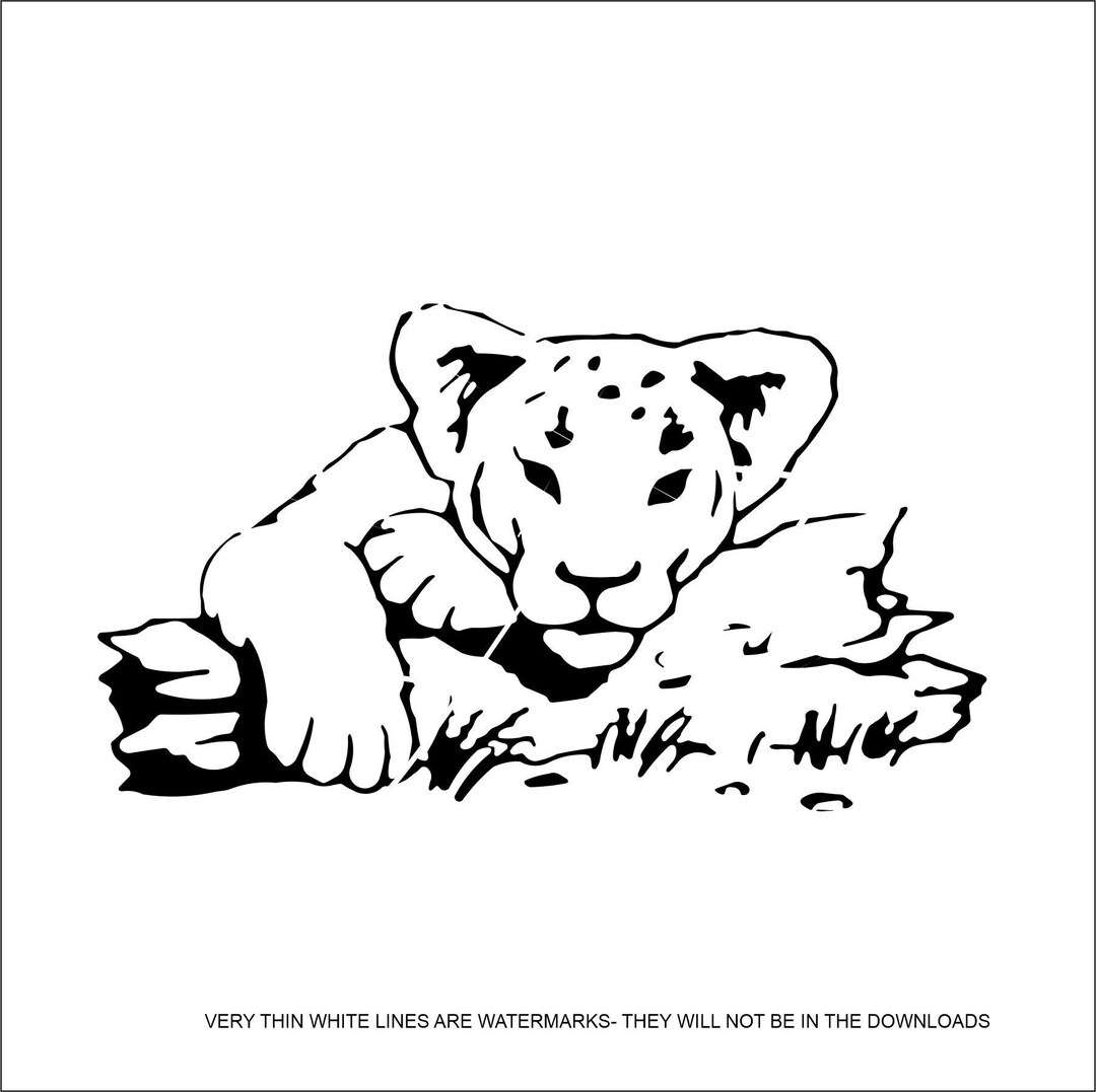 Lion Cub Resting Log Head Face Beast Lioness Cat Animal School Mascot ...