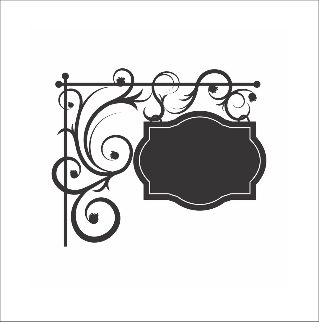 Hanging Sign Decorative Scroll Metal Sign Business Visual Communication ...