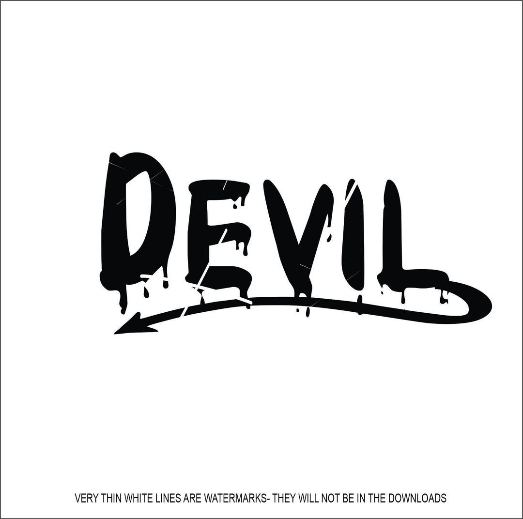 Devil Arrow Tail Spelled Out One Drooling Gory Blood Design Scary Hell ...