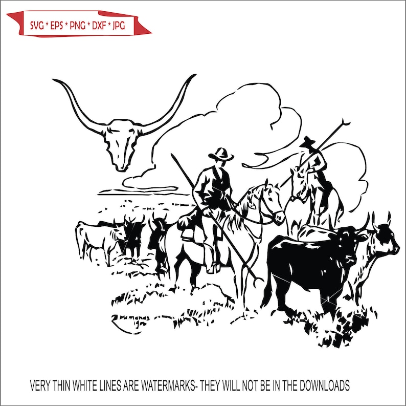 Buffalo Bull Roundup Cattle Drives Range Western Cowbpys Roper - Etsy