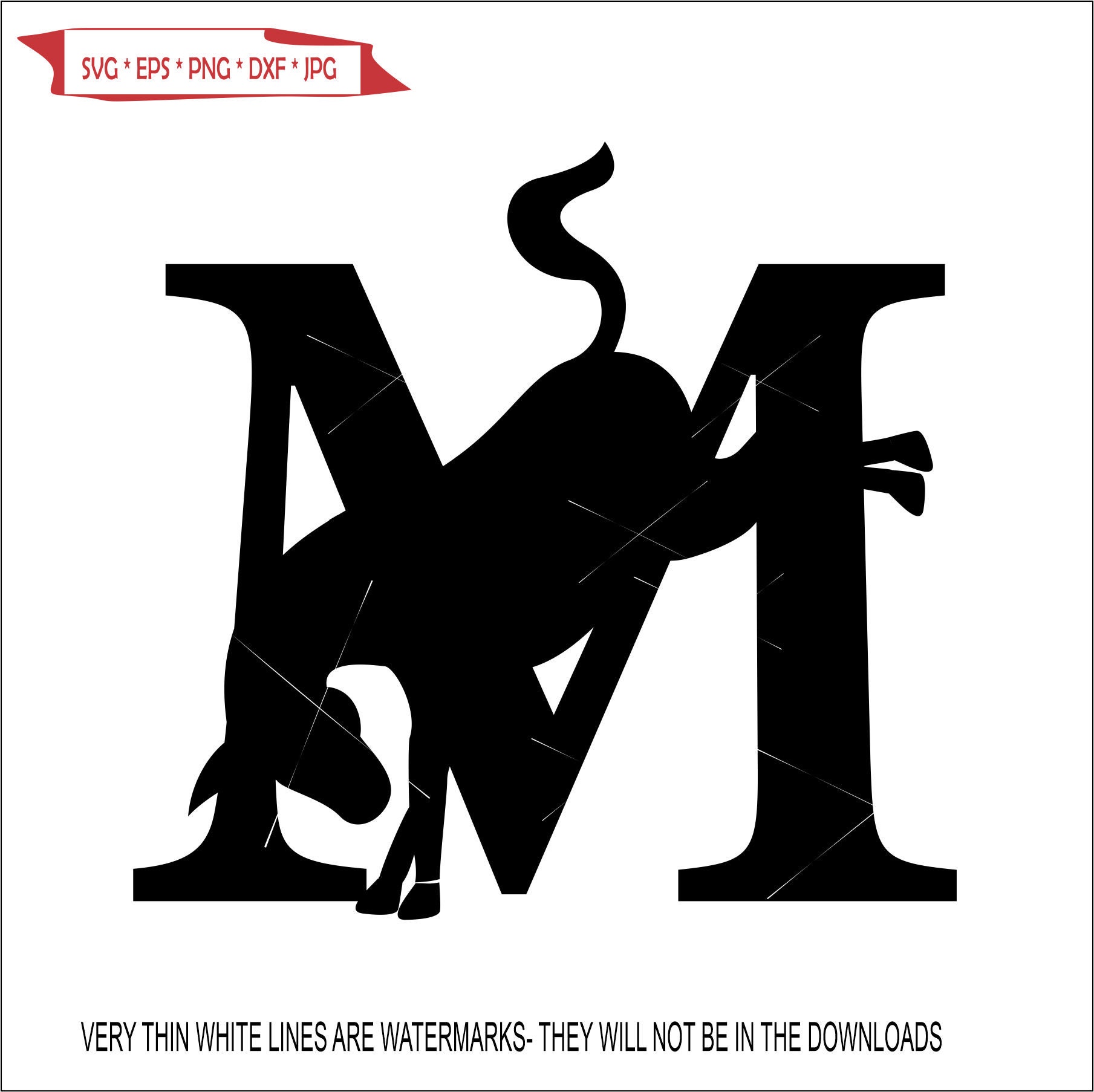 Letra M significa mula macho burro burro Jackass Horse Jenny - Etsy México