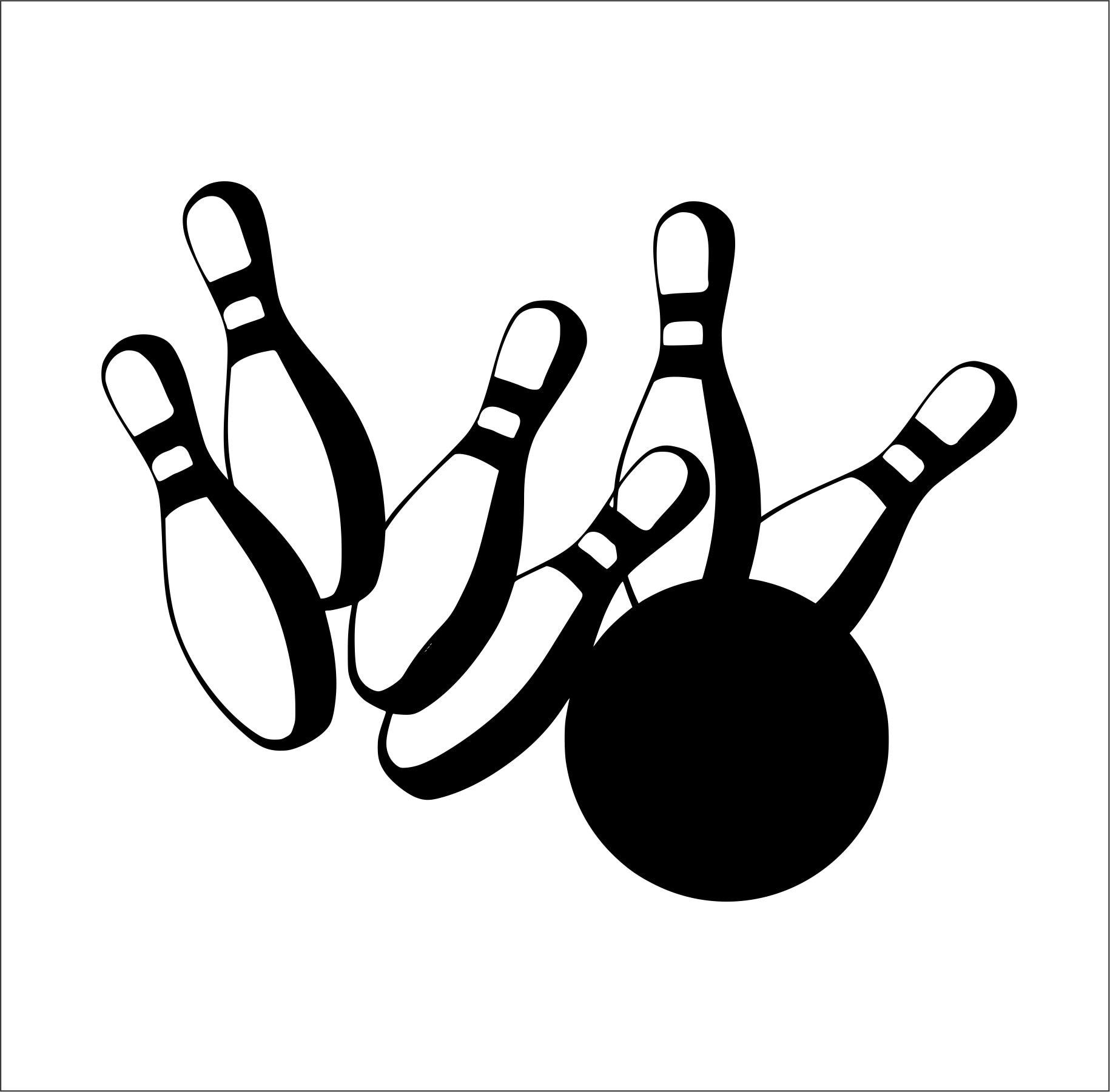 Bowling Scattered Pins Target Sport and Recreational League * Cut ...