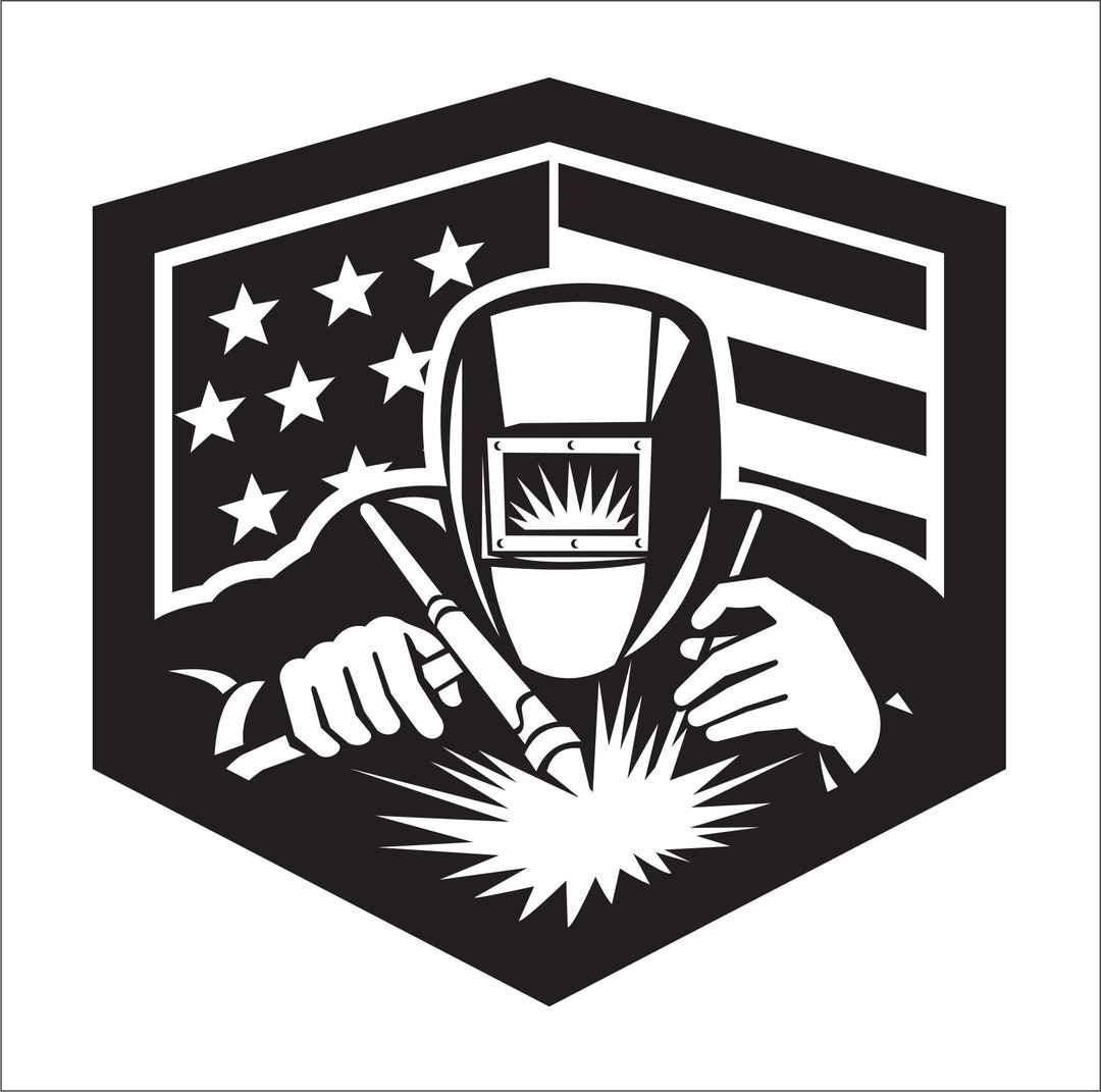 Welder Man Huge Spark Flag Steel Metal Torch Mask Repair Fix ...
