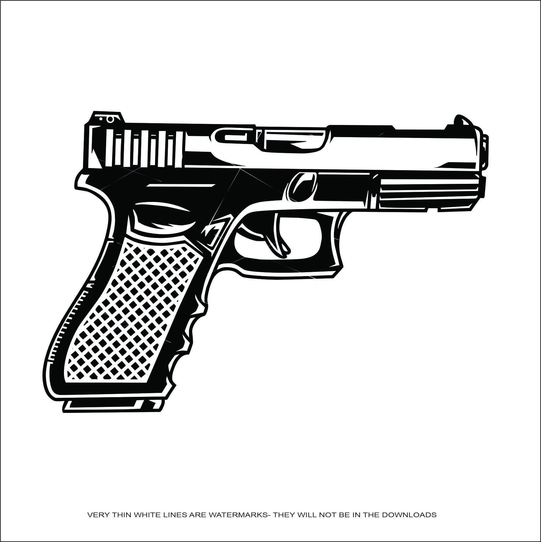 Pistol 9mm Drawing