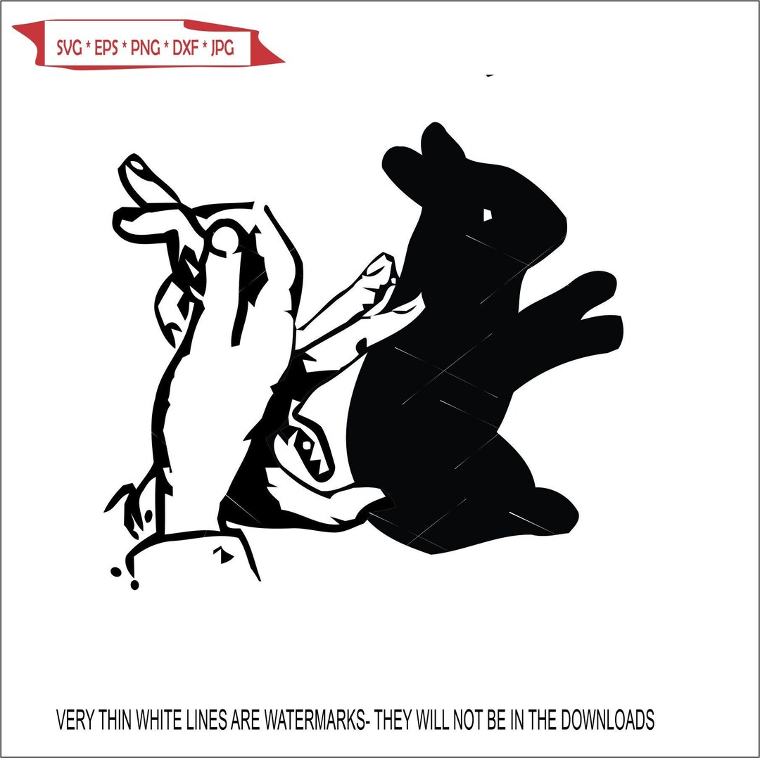 Rabbit Shadow Puppets Fingers Hand Gesture Play Hand Over Light ...
