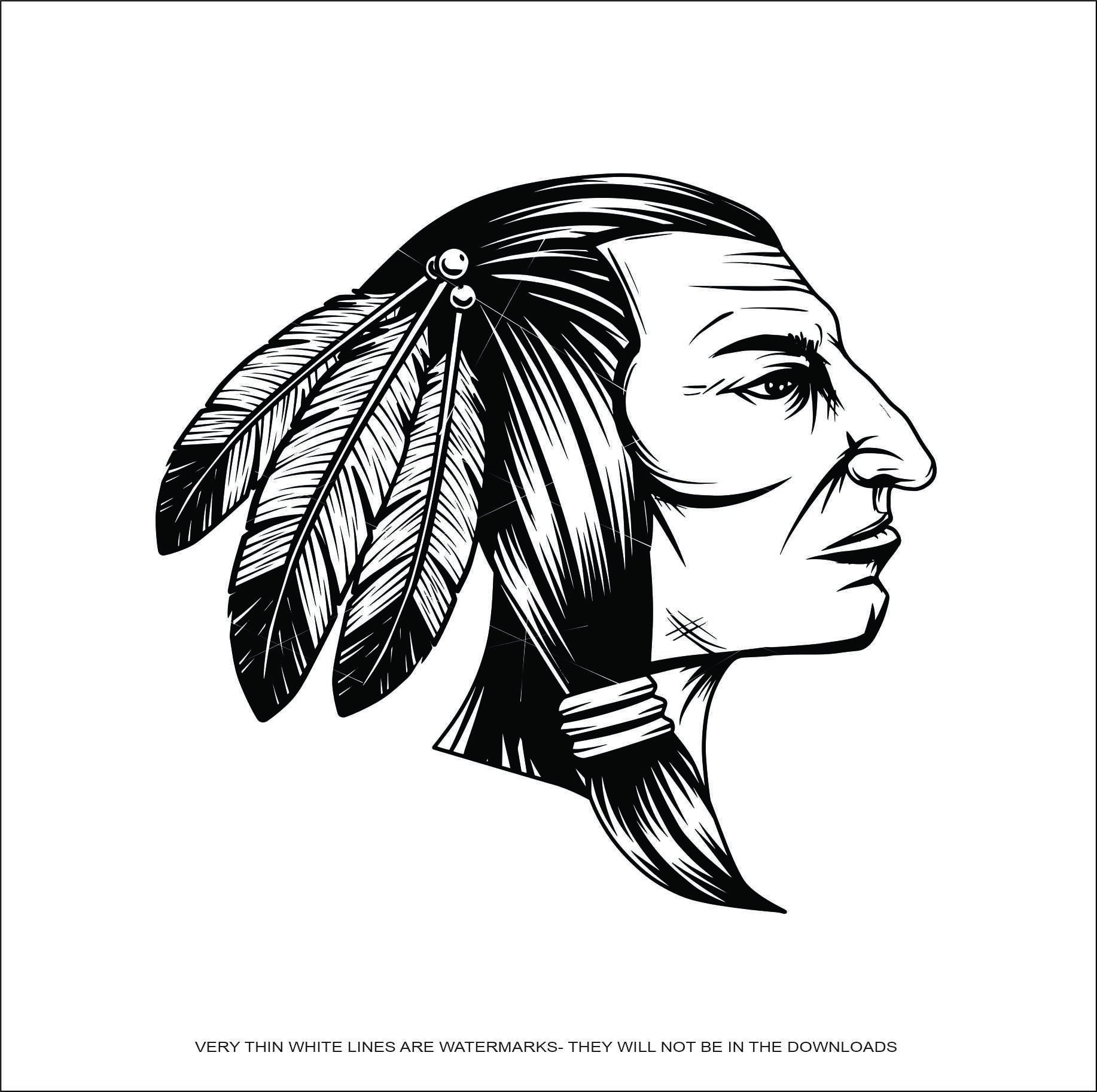 Native Americans Clipart Black And White