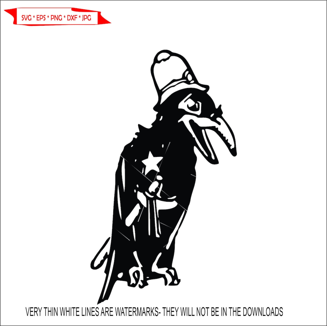 Crow Dress as Police Badge Baton Custodian Helmet Raven American Bird ...