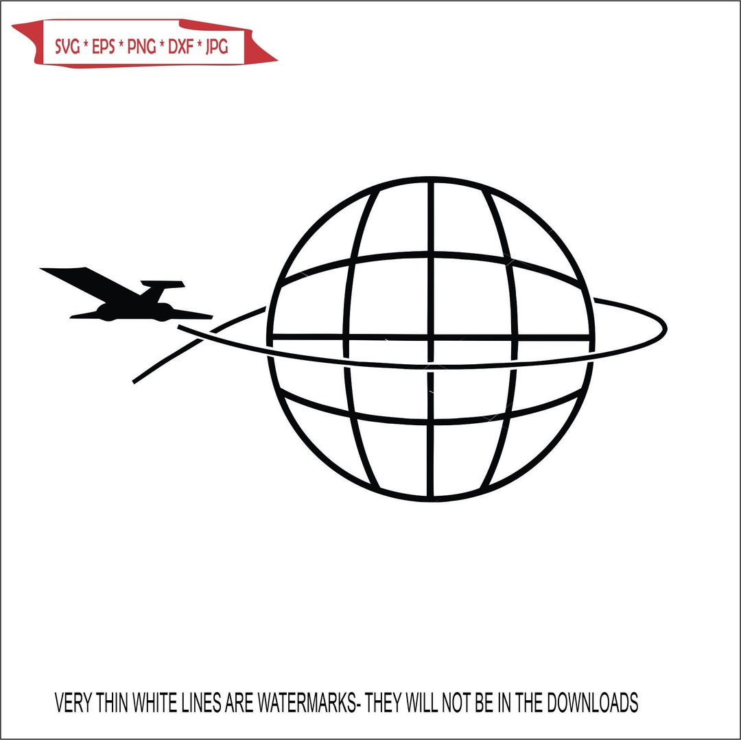 Plane Travel Around World Globe Map Atlas Planet Earth Continent ...