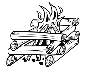 Fire Log Coloring Page