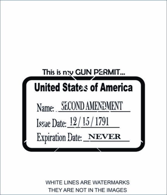 My Gun Permit 2nd Amendment Weapon Rights USA Gun Weapon - Etsy