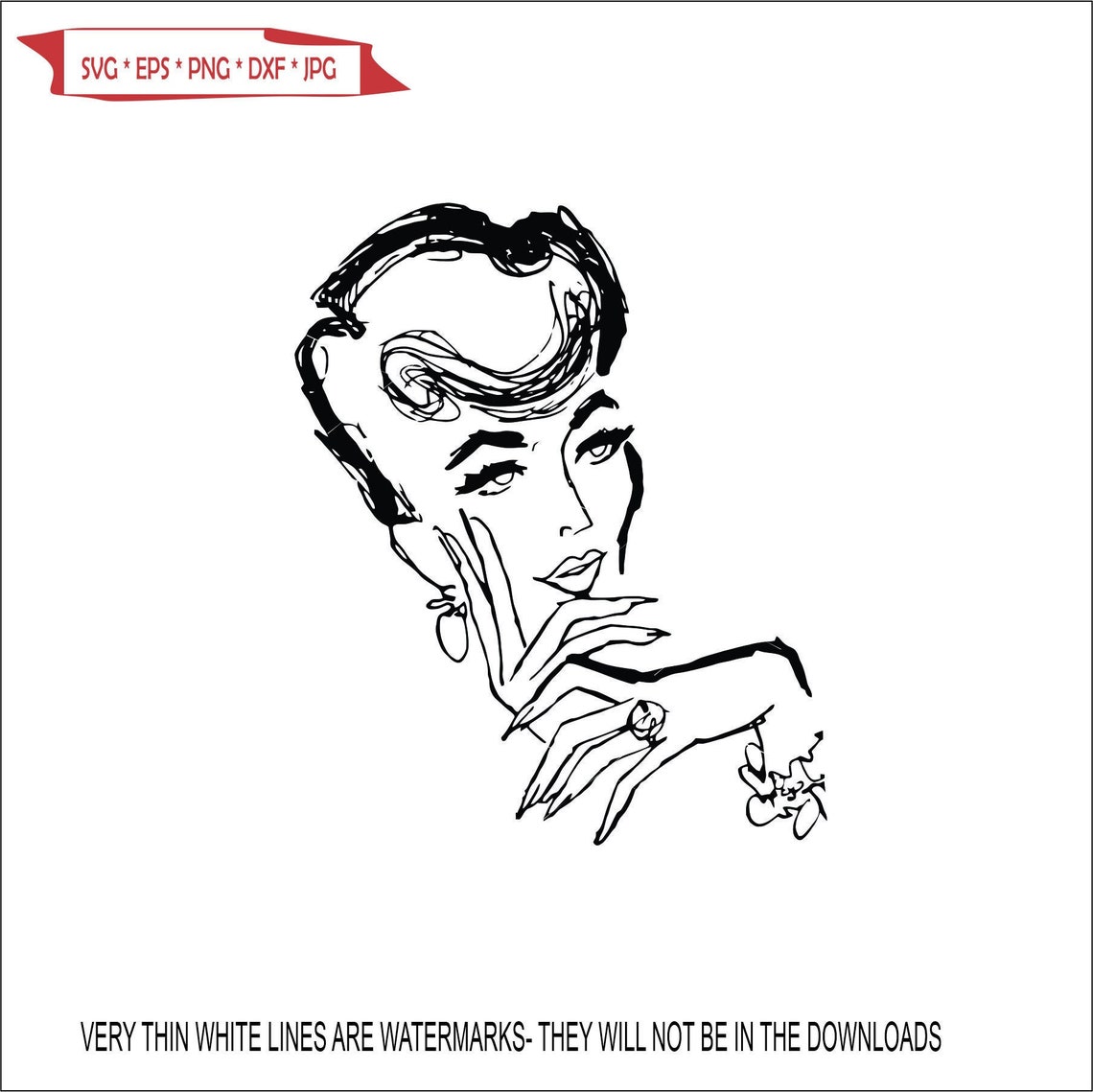 Vintage 1957 Lady Face Feminine Beautiful Contemplating Pose - Etsy