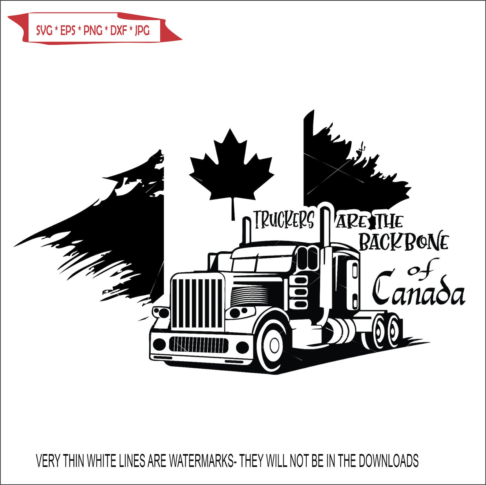 Canada Flag Semi Truck Truckers Backbone Canadiens Tractor Cab - Etsy