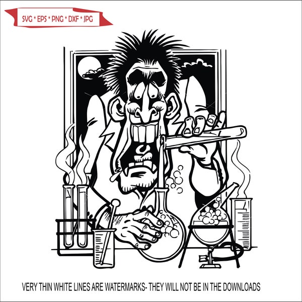 Mad Scientist Clipart - Etsy