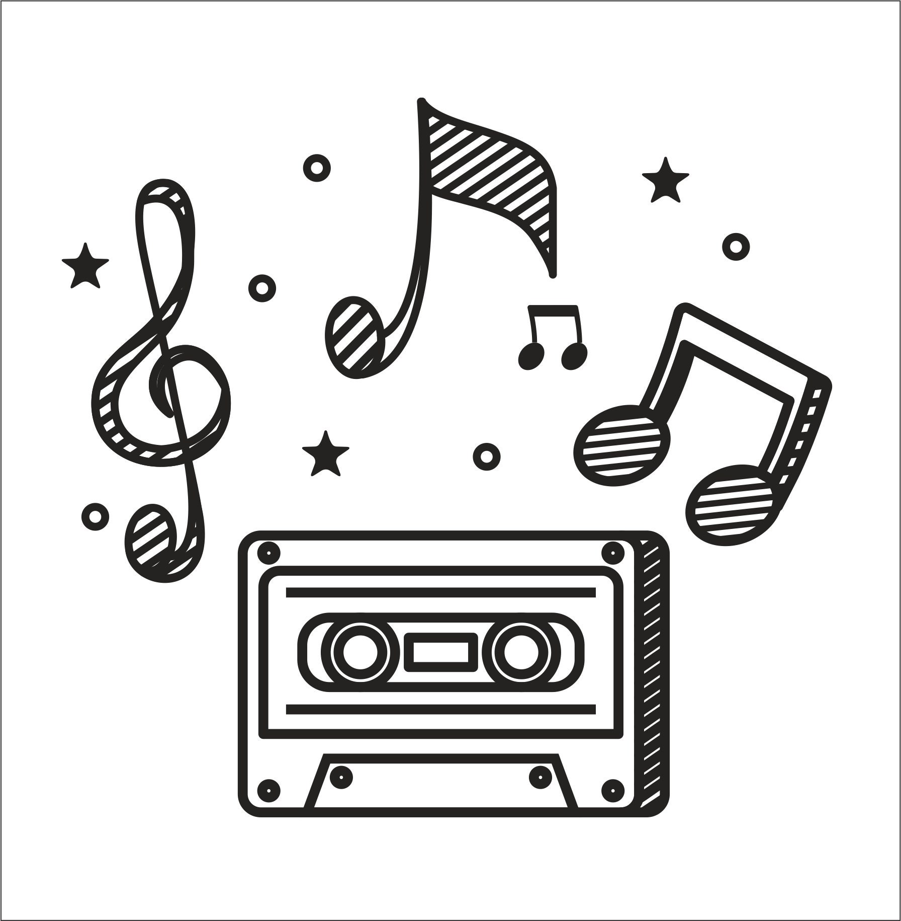 Old Cassette Tape Audio Music Notes Staff Antique Record Songs - Etsy