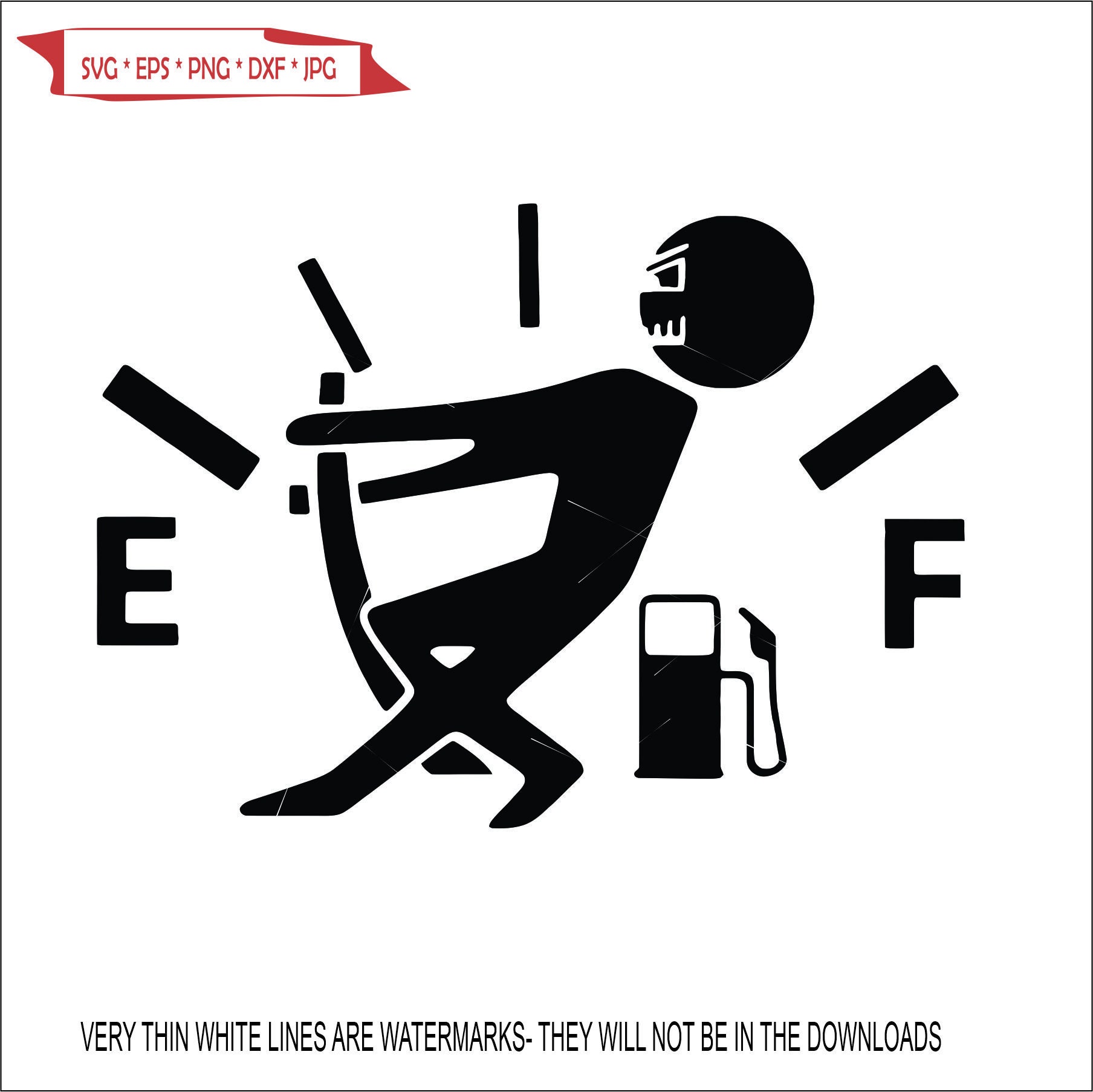 Fuel Gauge Man Pulling Lever Full Gas Tank Pump Fueling Filling ...