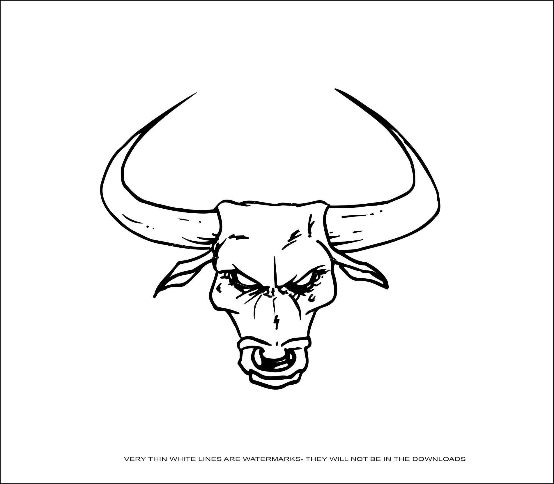 Angry Longhorn Drawing