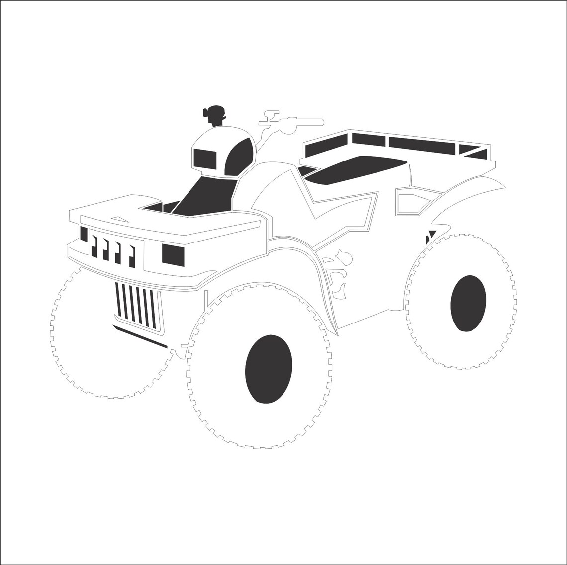 ATV 4x4 Outline Dirt Bike Monster Terrain Mud Vehicle SVG - Etsy