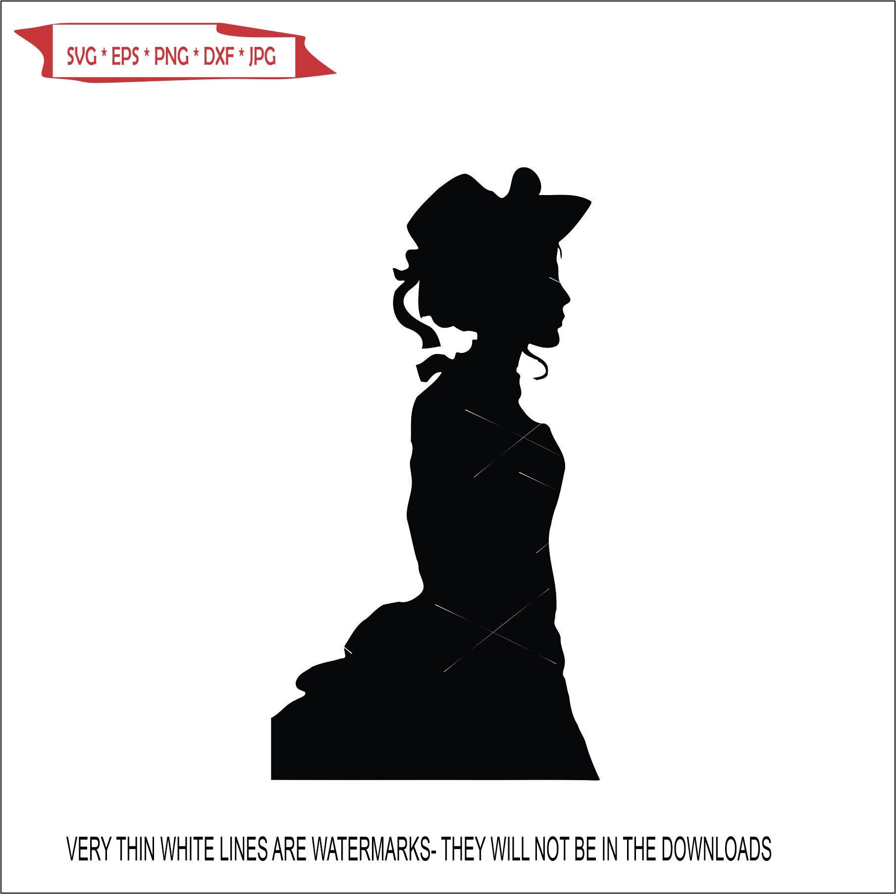 Lady Profile Elegant Victorian Young Woman Head Hat Bustle - Etsy