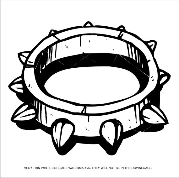 Spiked Dog Collar Drawing