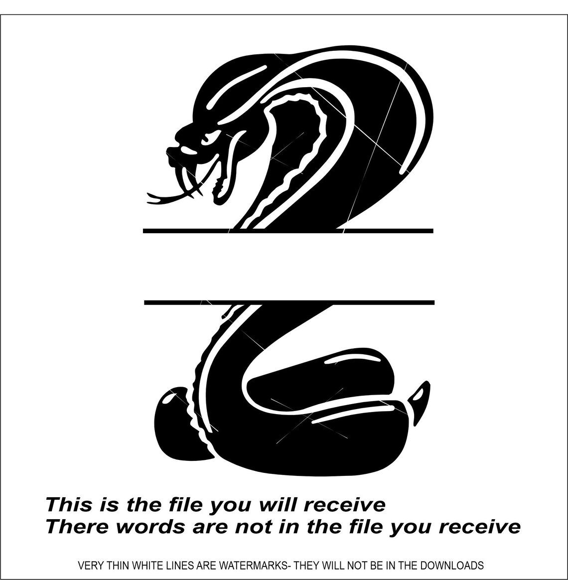 Snake King Cobra Monogram Add Name Split Venomous Reptiles - Etsy