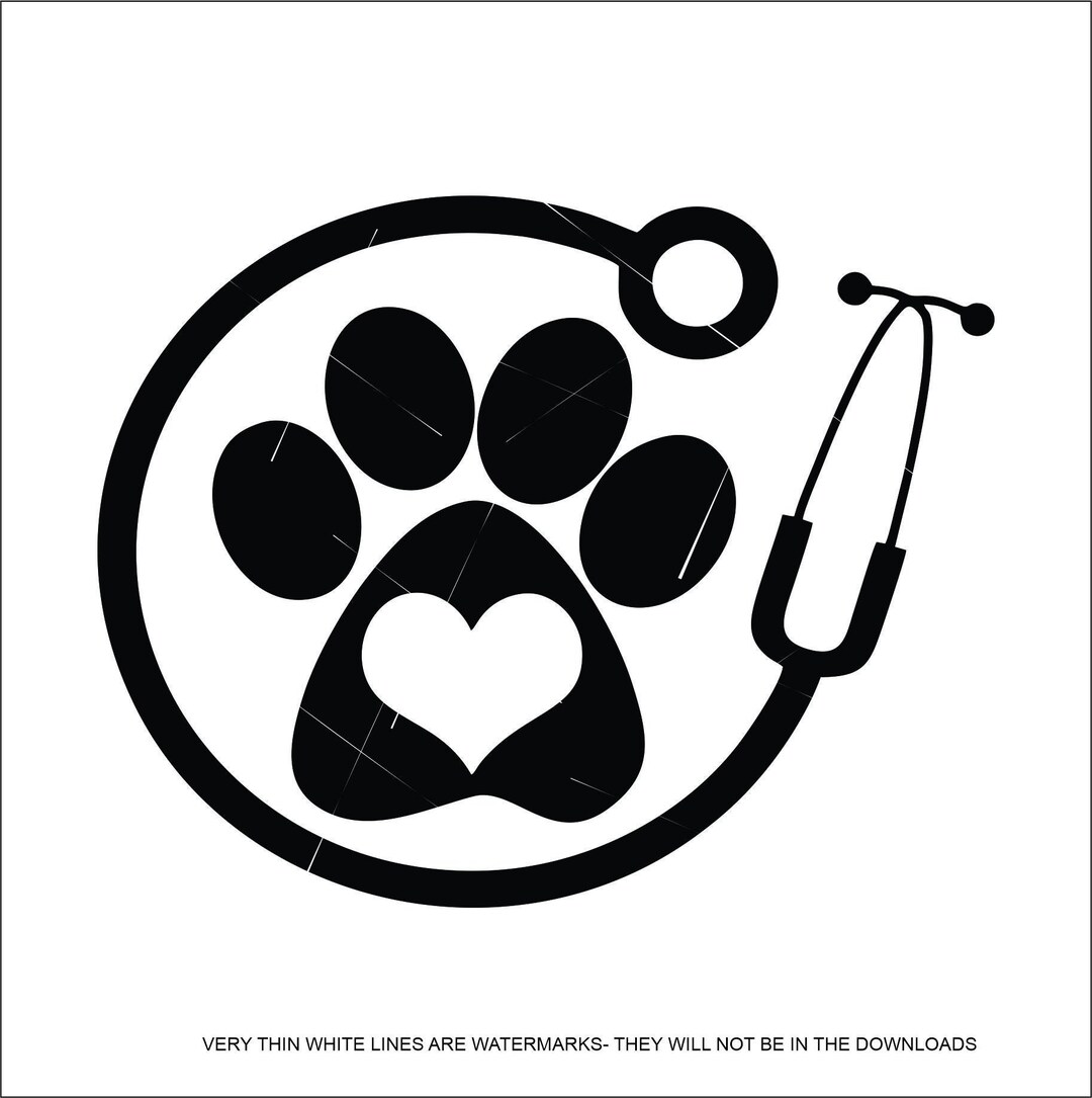 Veterinarian Vet Doctor Animals Pet Paw Print Stethoscopes Hospital ...