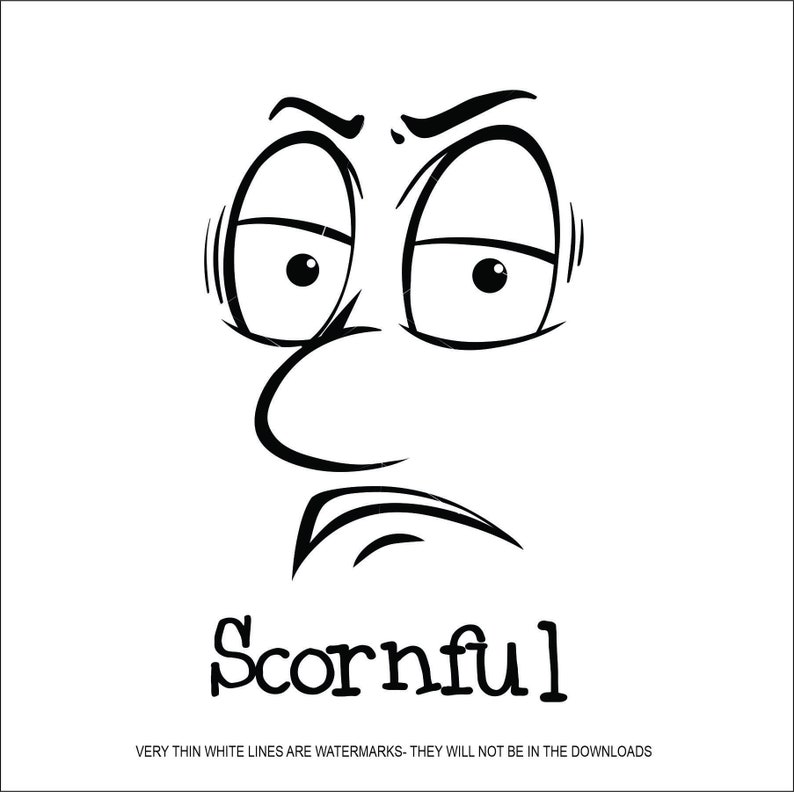 Face Scornful Expression Feeling Disgust Dislike Disrespect Mockery ...