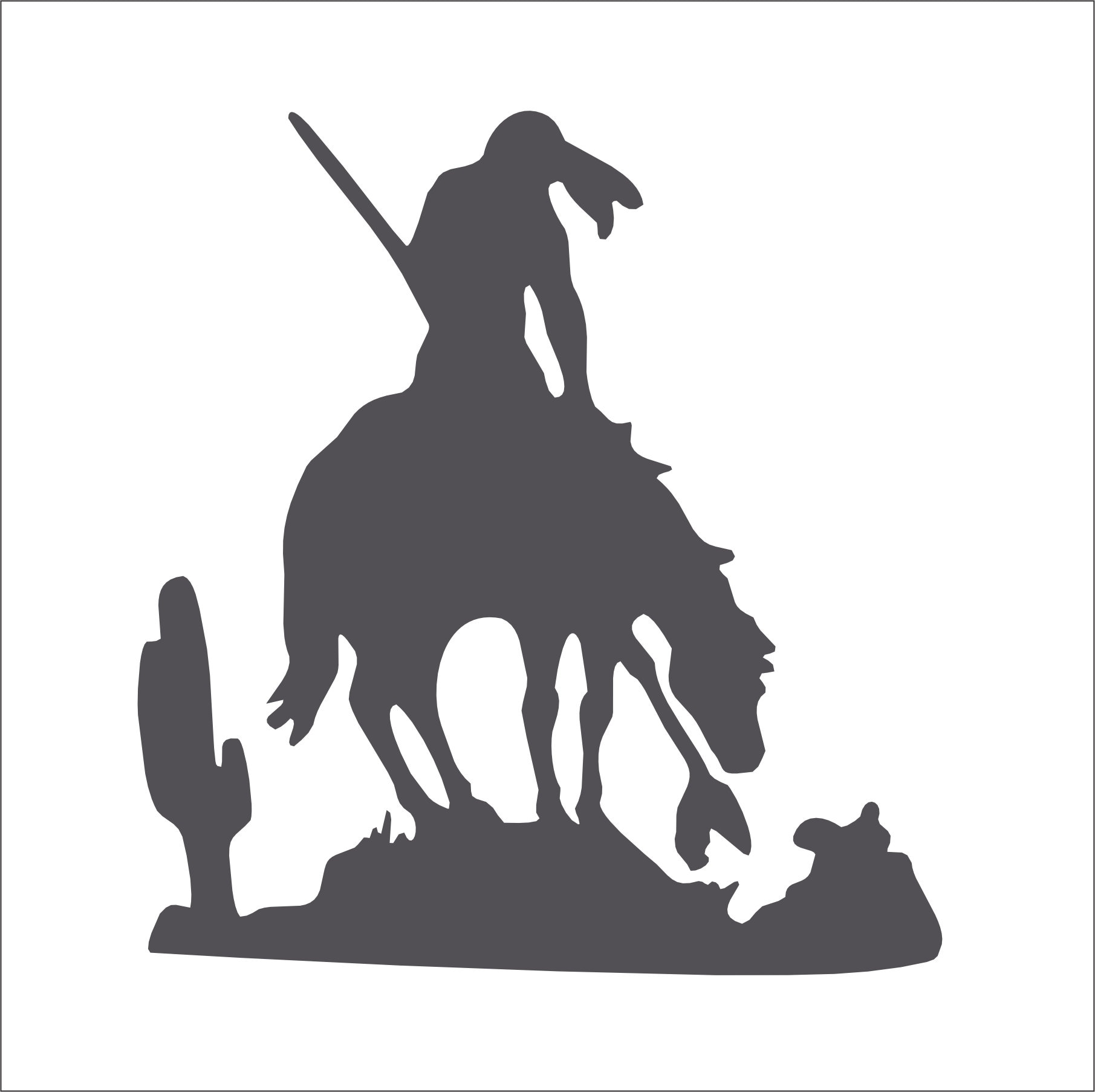 Native American On Horse Silhouette