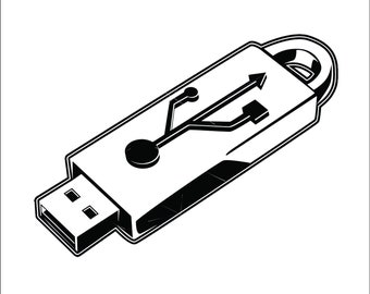 Flash Drive SVG Computer Storage USB Drive Clipart Vector Silhouette ...