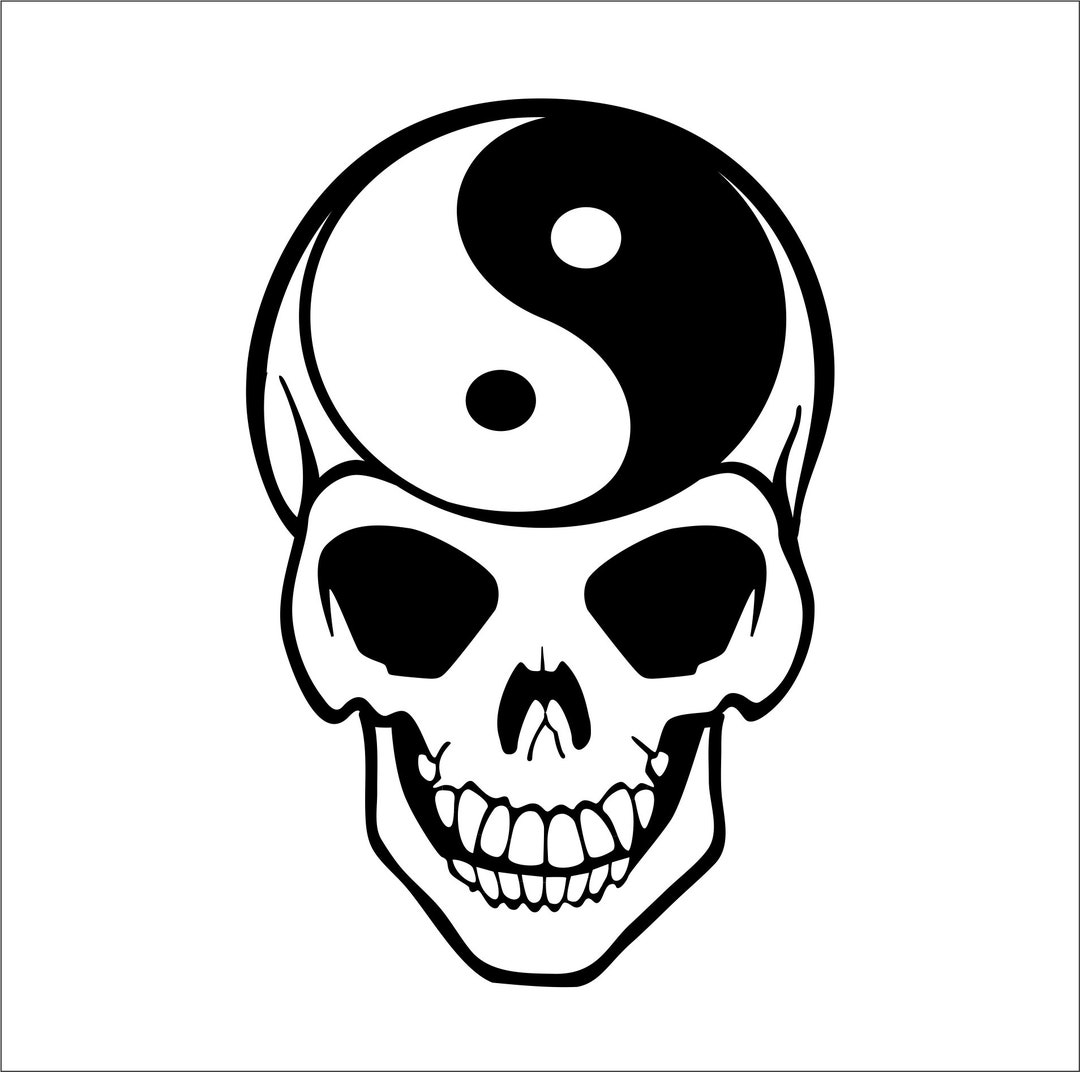 Skeletal Skull Facial Cranium Head Yin Yang Opposite 2 Forces Smile ...