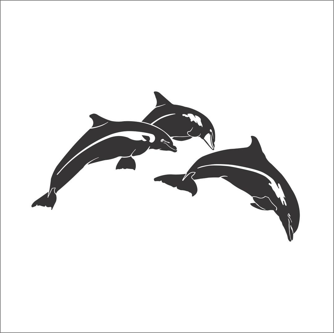 Dolphins 3 Porpoise Jumping Swimming Splashing Mammals Whale Fish * Cut ...