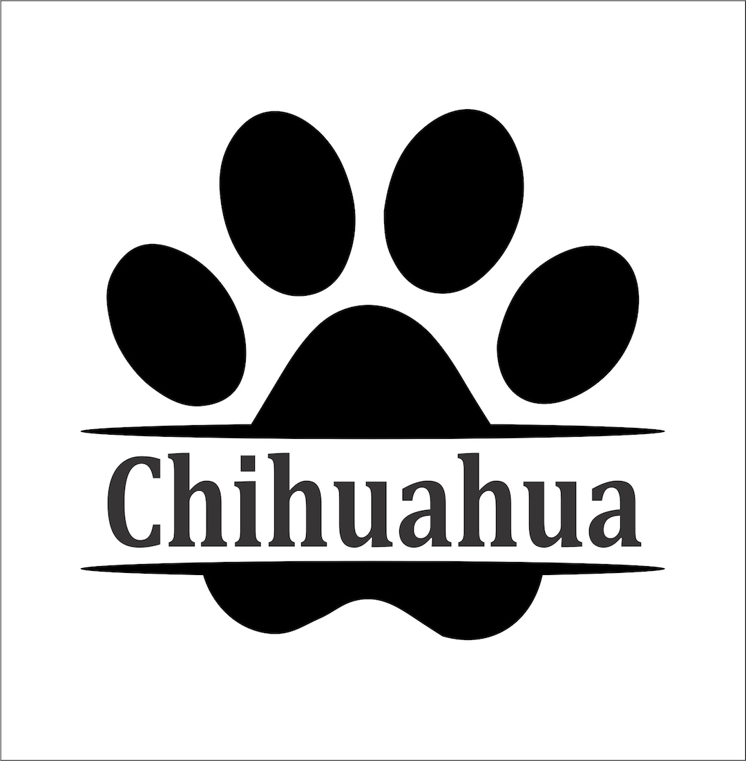 Dog Chihuahua Paw Print Add Name Pooch Paws Friendly Spunky Domestic ...