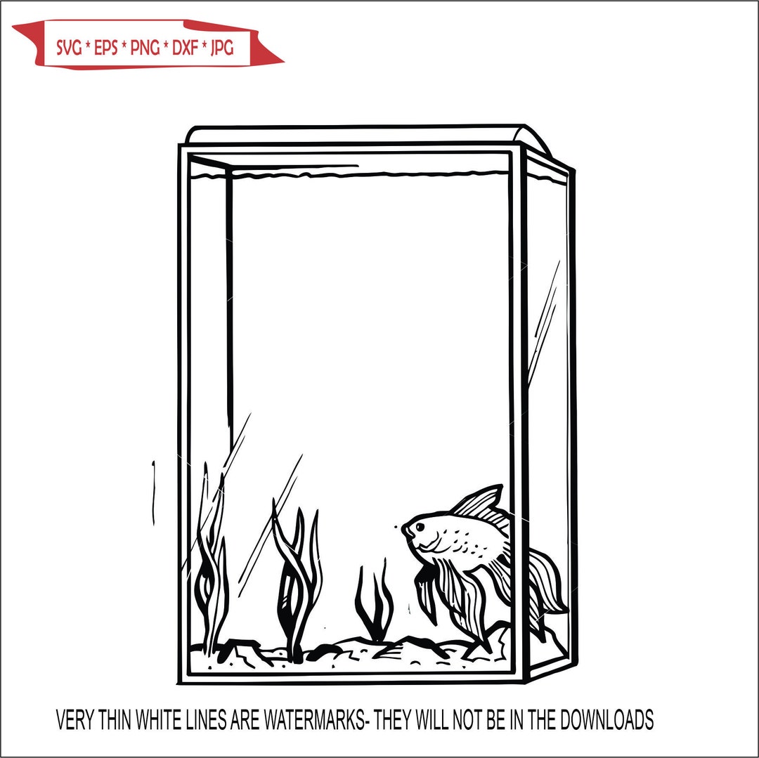 Fish Aquarium Tank Swim Outline Freshwater Majestic Fins Tropical Pet ...