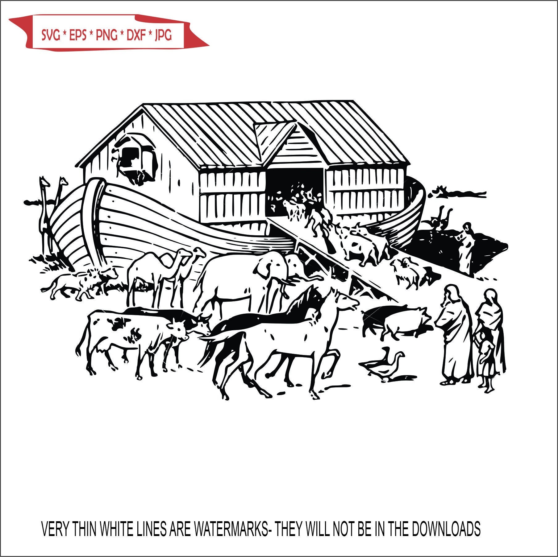 Noah Ark 2 Animals Boat Vessel Genesis Flood Jesus God Christian Church ...