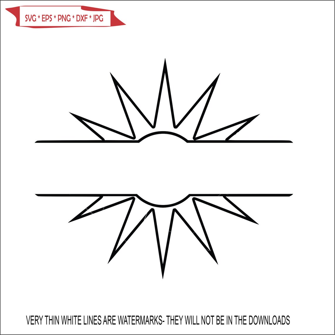 Monogram Sunburst Flash of Sunlight Add Text Word Name Sun - Etsy