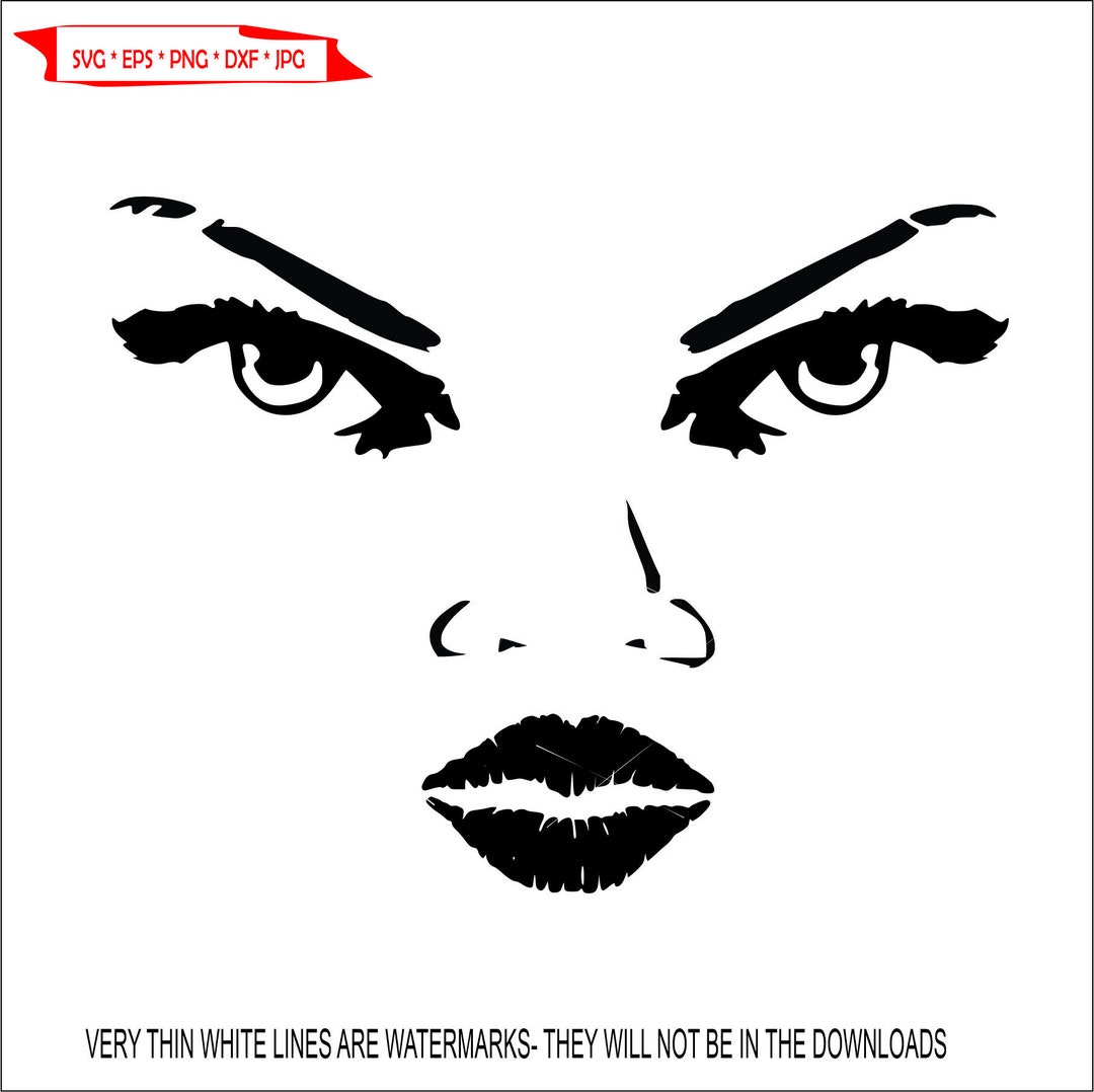 Simple Stern Boss Face Eyes Lips Nose Lady Facial Human Expression ...