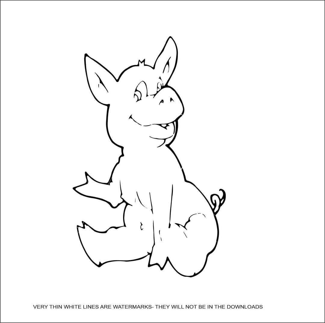 Cerdo sentado con cara sonriente, caricatura, cerdito feliz, cerdo ...