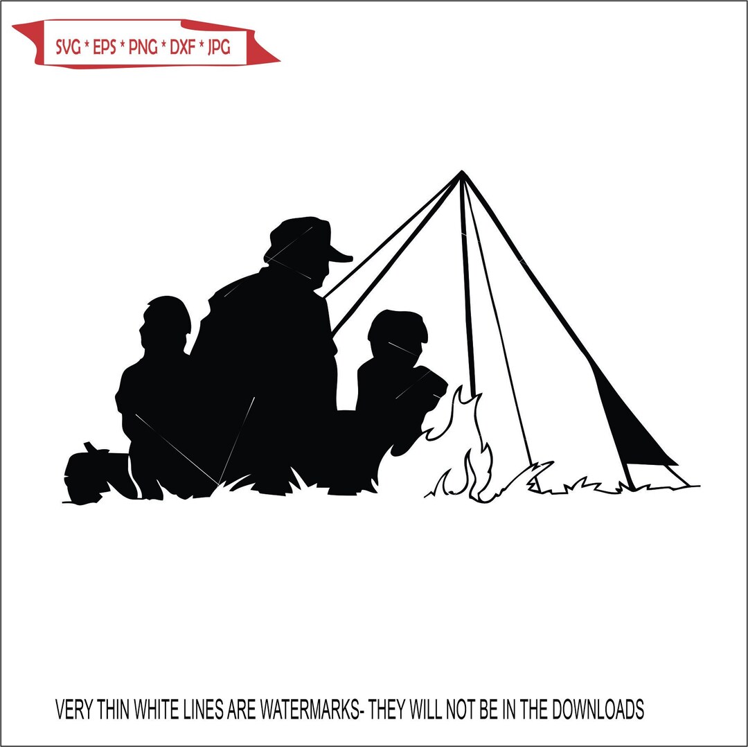 Family Tent Camping Trip Vacation Holiday Woods Outdoor Adventure ...