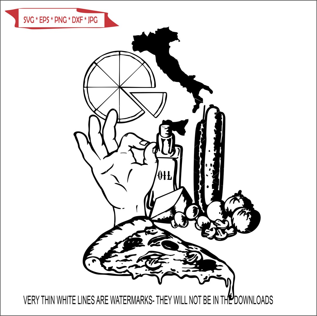 Pizza Explained Map Italy Hand Jester Delicious Oil Garlic Italian Food ...