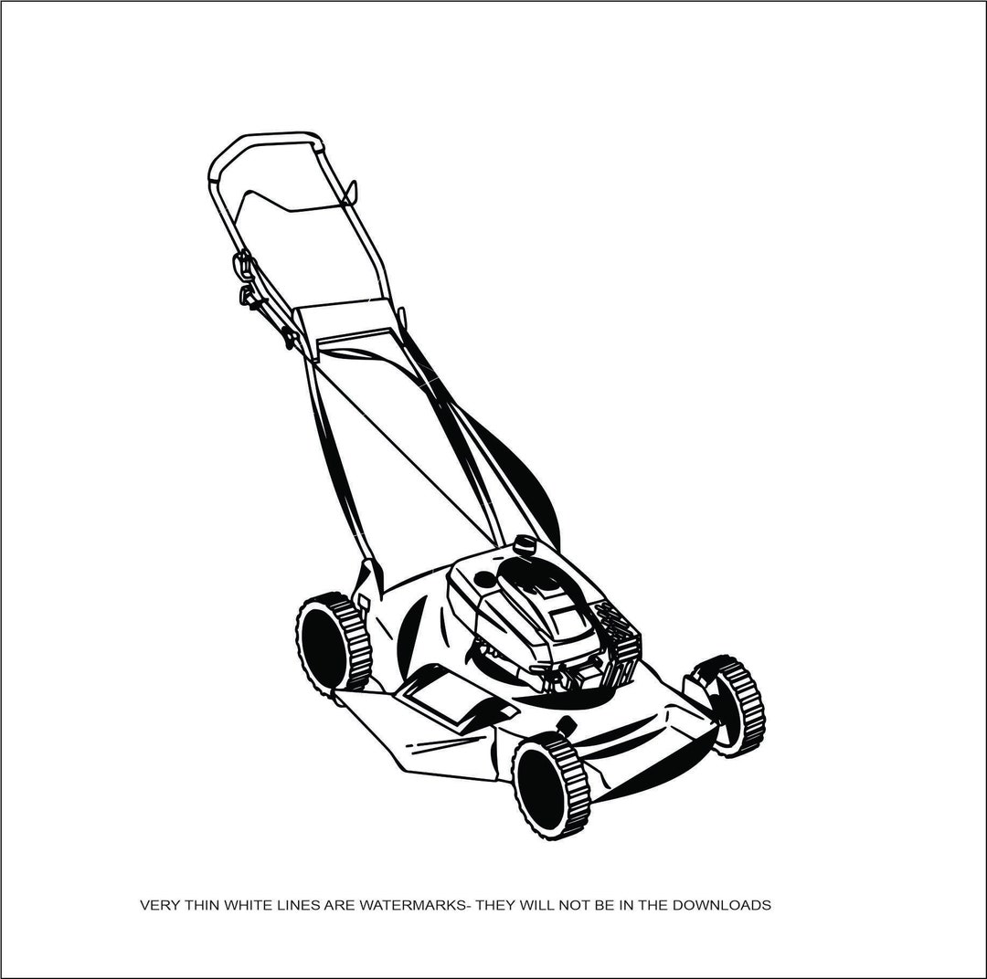 Push Lawn Mower Landscape Cut Grass Outdoor Yard Work Chore * SVG * Cut ...