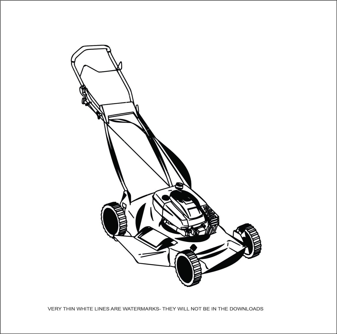 Push Lawn Mower Landscape Cut Grass Outdoor Yard Work Chore SVG Cut ...