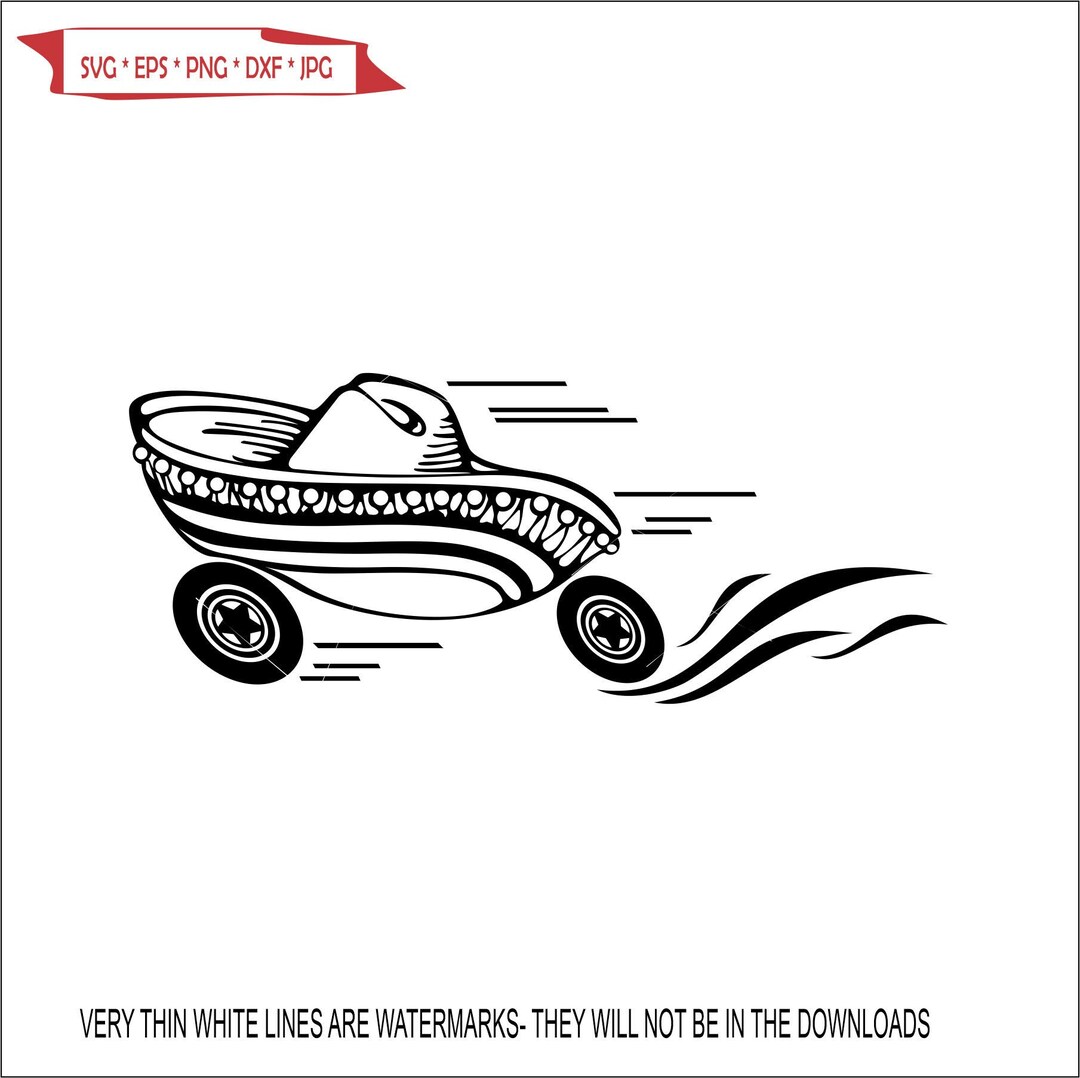 Mexican Sombrero on Wheels Skid Away Hot Getaway Spanish Hat Wide ...