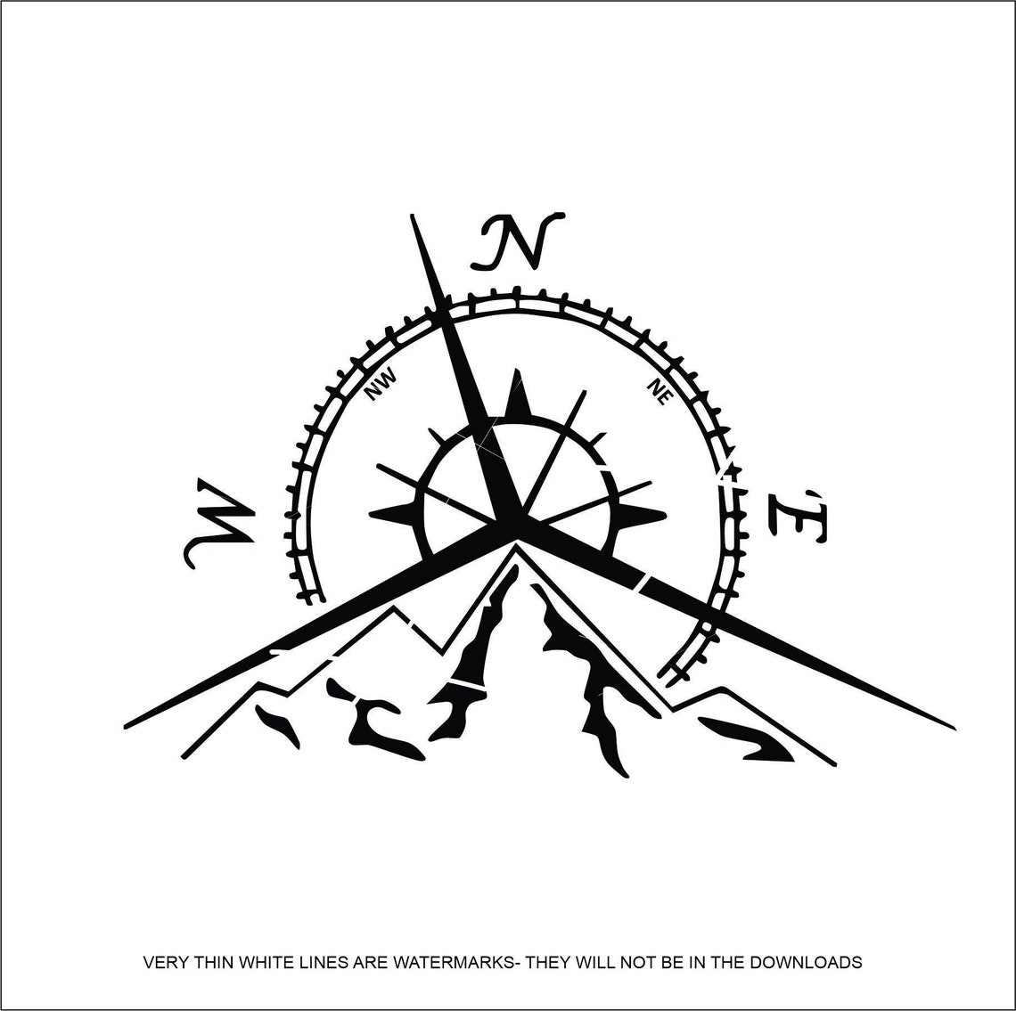 Compass Direction Mountain Vacation Coordinates Hike Mountain - Etsy