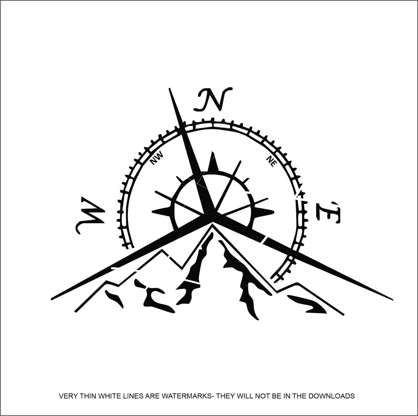 Compass Direction Mountain Vacation Coordinates Hike Mountain - Etsy