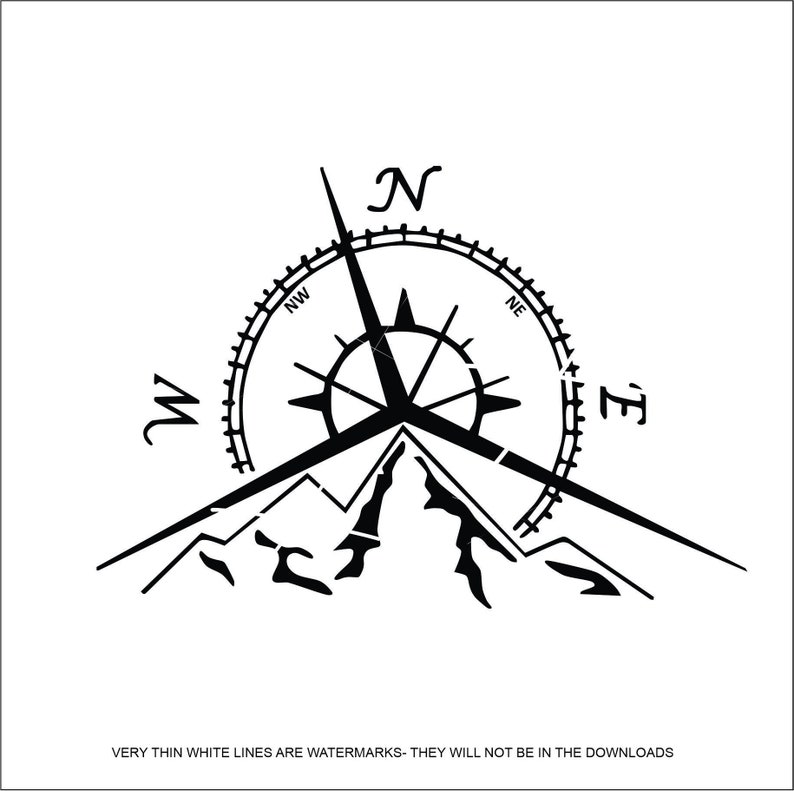 Compass Direction Mountain Vacation Coordinates Hike Mountain - Etsy