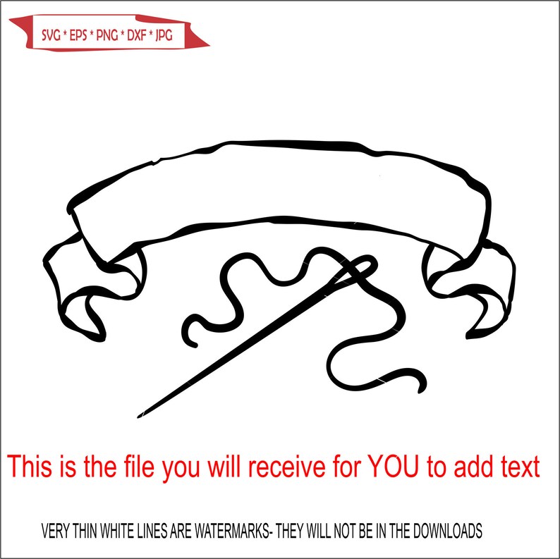 Sewing Rough Edge Ribbon Needle Monogram Add Text Seamstress - Etsy