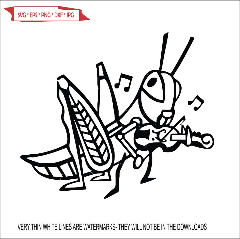 Grasshopper Playing Violin Insect Green Bug Fly Wings Nature - Etsy